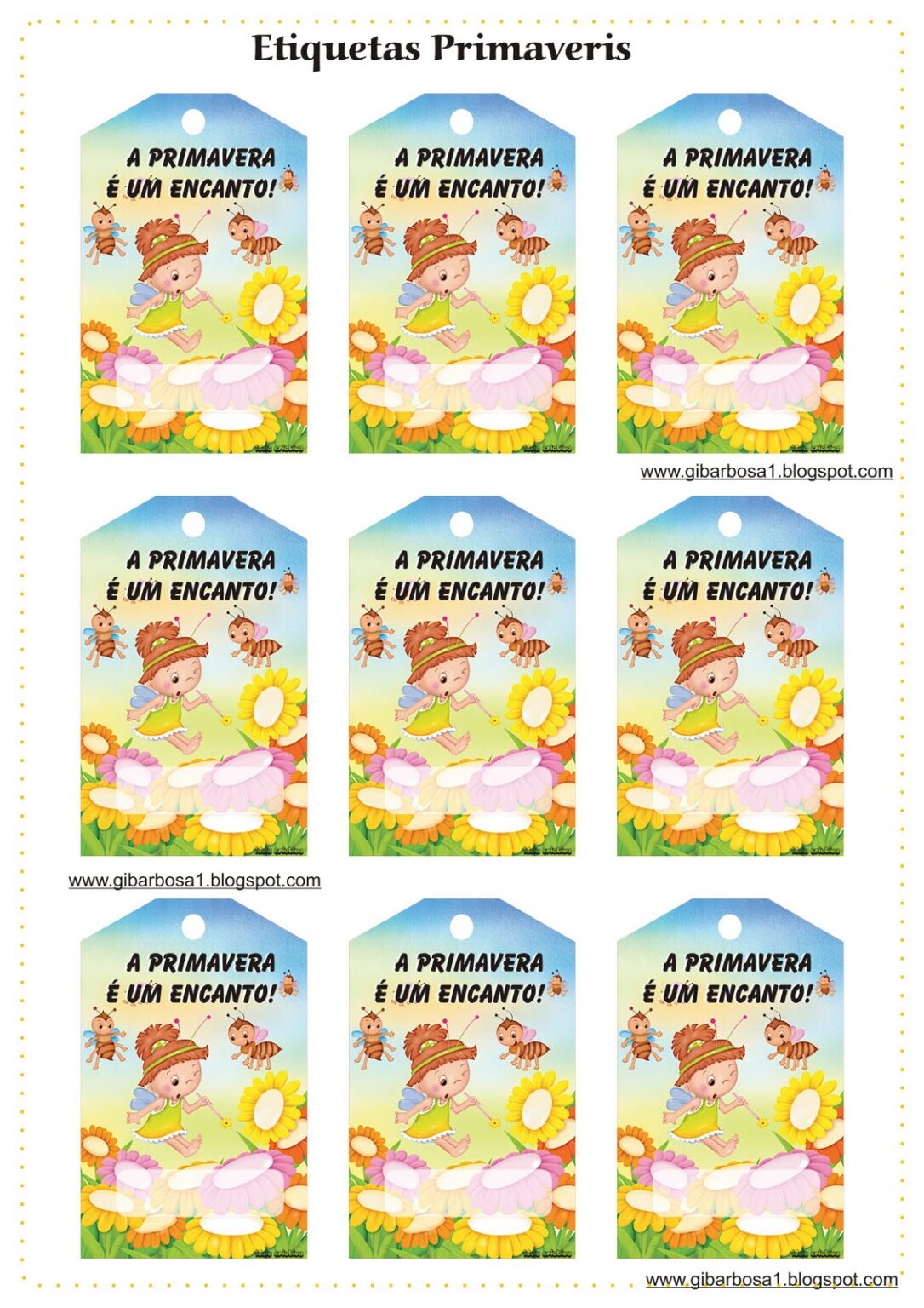 Etiquetas Primavera Para Imprimir - Ideia Criativa - Gigi Atividades